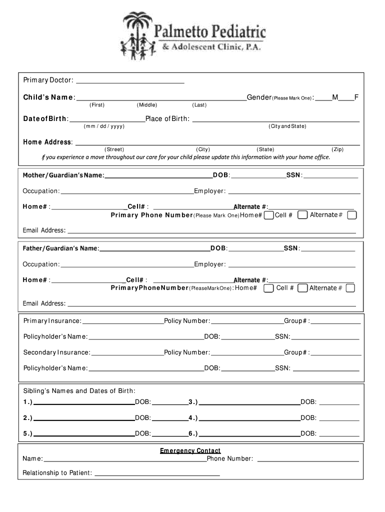 Fillable Online New Patient Demographic Form (1) Fax Email Print ...