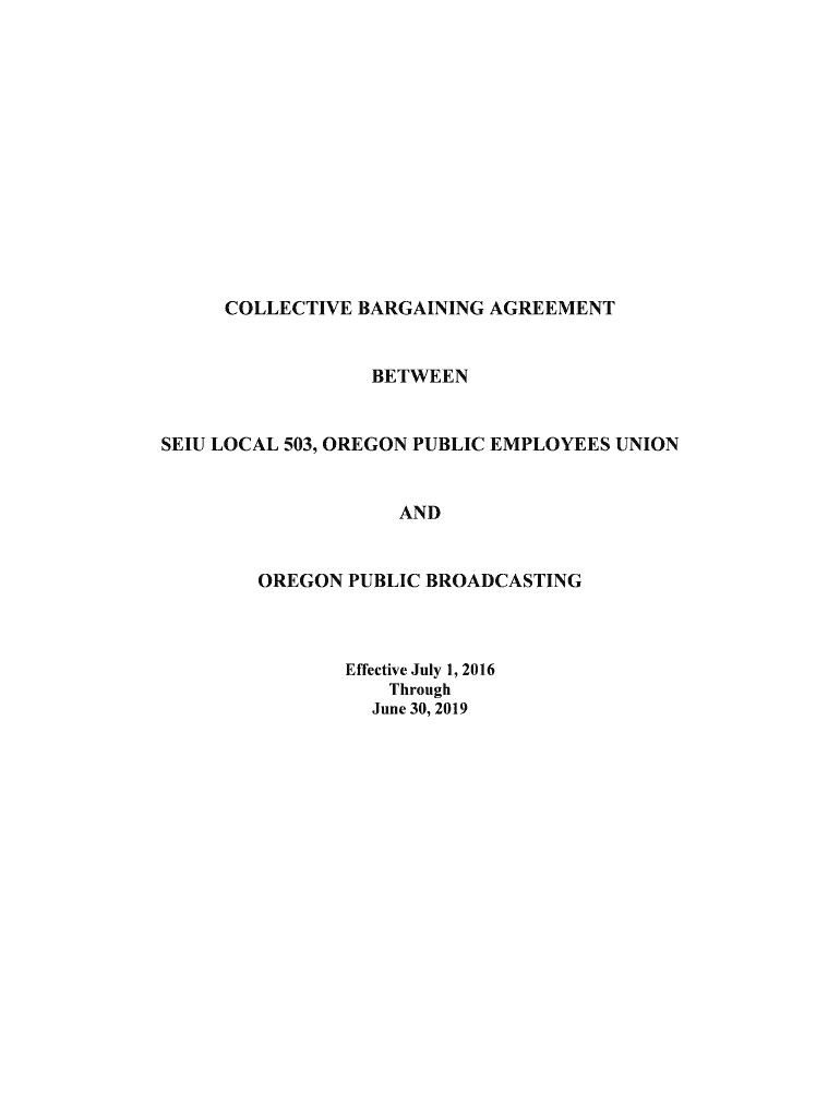 Fillable Online Collective Bargaining Agreement - SEIU 503 Fax Email Print - pdfFiller