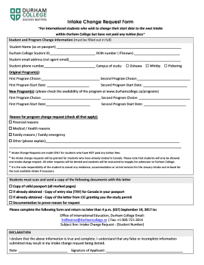 Fillable Online Intake Change Request Form - Geebee Education Fax Email ...