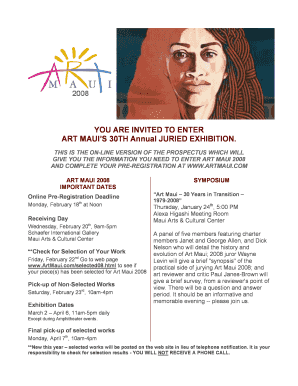Fillable Online Prospectus - Art Maui Fax Email Print - pdfFiller