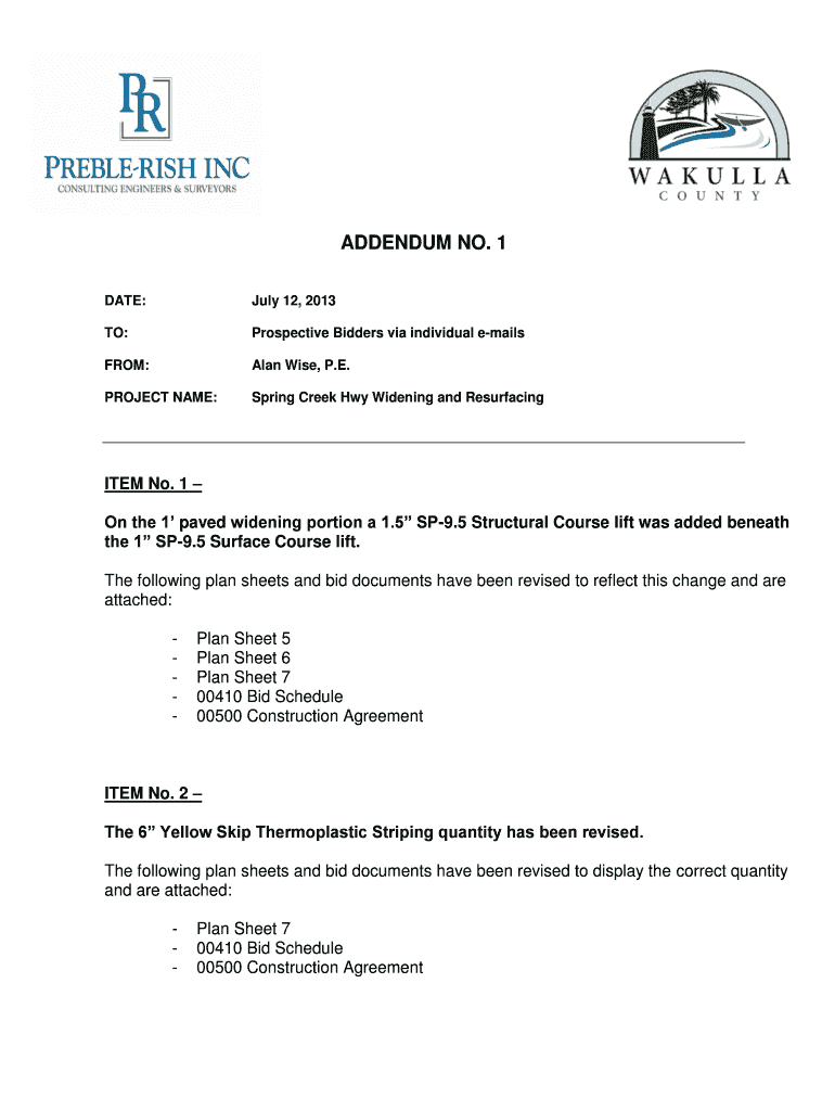 Fillable Online Prospective Bidders via individual e-mails Fax Email Print - pdfFiller