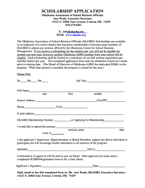 Fillable Online okasbo Application form - Oklahoma ASBO - okasbo Fax ...