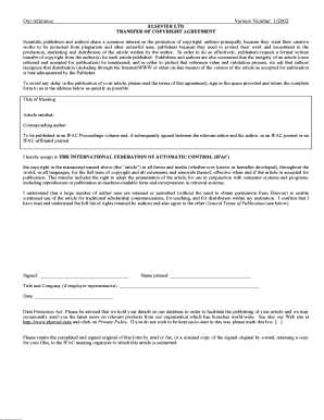 Fillable Online dia uned IFAC Copyright Transfer Form - sysid 2006 - dia uned Fax Email Print ...