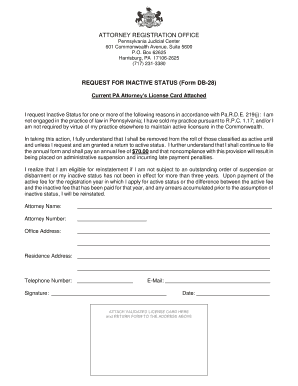 Fillable Online padisciplinaryboard Form DB-28 - Disciplinary Board of ...