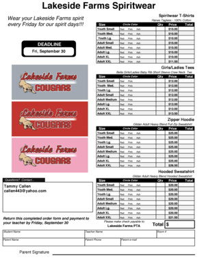 Fillable Online Lakeside Farms Order form Fax Email Print - pdfFiller