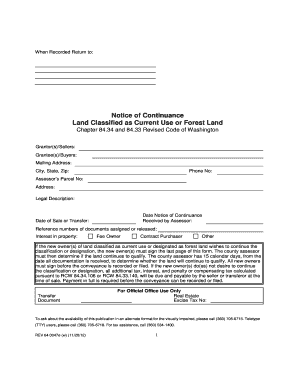 Fillable Online spokanecounty Notice of Continuance - spokanecounty Fax Email Print - pdfFiller