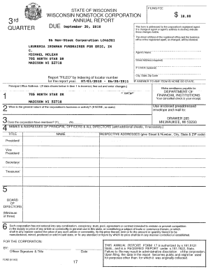 Fillable Online givetolife Wisconsin State Nonstock Corporation Annual ...