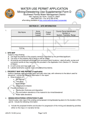 Fillable Online swfwmd state fl WATER USE PERMIT APPLICATION ...