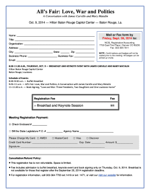 Fillable Online ncsl Printable day rate registration form - ncsl Fax ...