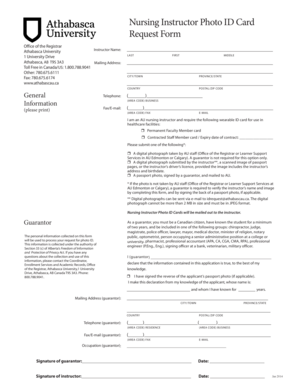 Fillable Online Nursing Instructor Photo ID Card Request Form - Office of the Registrar Fax ...