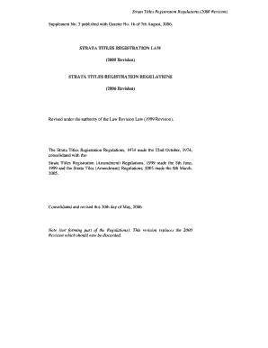 Fillable Online Strata Titles Registration Regulations 2006 Revision ...