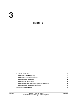 Fillable Online MDS Validation Report Messages & Descriptions-Section 3 ...