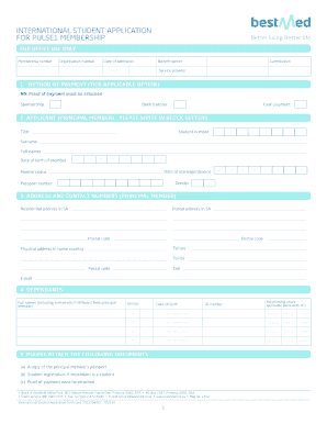 Fillable Online bestmed for international students form Fax Email Print ...