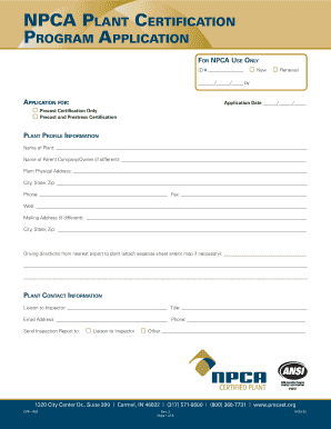 Fillable Online precast Npca Plant Certification Fax Email Print ...