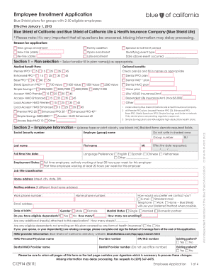 Fillable Online C12914-PR-FF-REV2 9-12 Employee Application ... - Blue ...