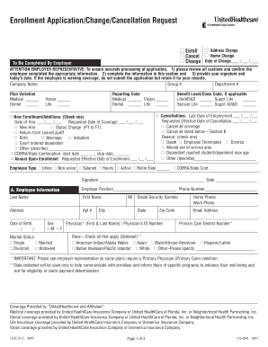 Fillable Online United Healthcare Enrollment Form Fax Email Print ...