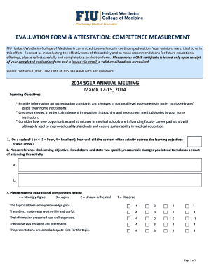 Fillable Online medicine fiu CME Evaluation Form - Herbert Wertheim ...