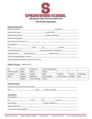 Fillable Online Student Full Name Nickname Fax Email Print - pdfFiller