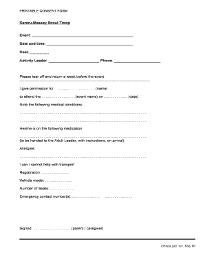 Fillable Online Blank Consent Form (58 kB pdf) Fax Email Print - pdfFiller