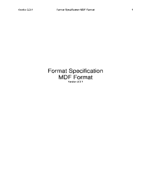 Fillable Online Format Specification MDF Format Fax Email Print - pdfFiller
