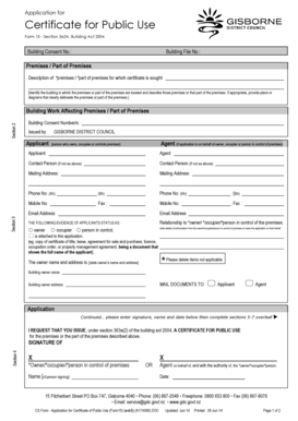 Fillable Online CS Form - Application for Certificate of Public Use ...
