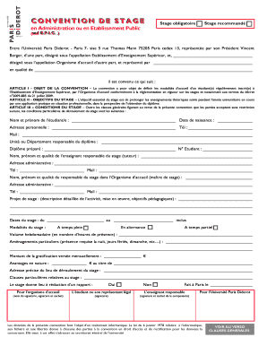 Fillable Online CONVENTION DE STAGE Fax Email Print - pdfFiller
