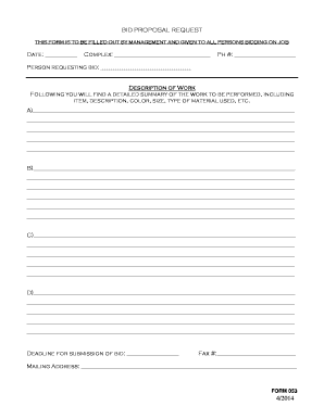 Fillable Online 053 Bid Request Form - Intrepid Management Fax Email ...