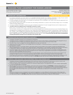Fillable Online Funds lodgement and statutory declaration form Fax ...