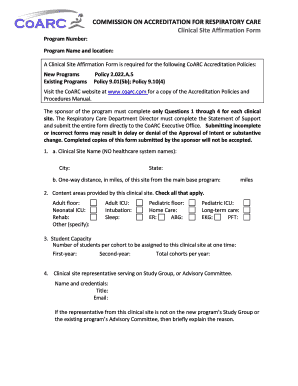Fillable Online Clinical Site Affirmation Form - Committee on ...