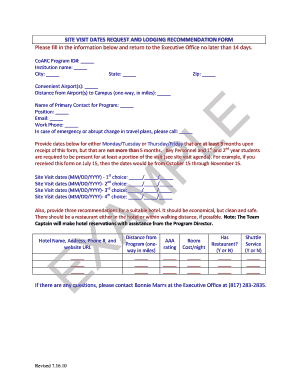 Fillable Online Site Visit Date Request Form Fax Email Print - pdfFiller