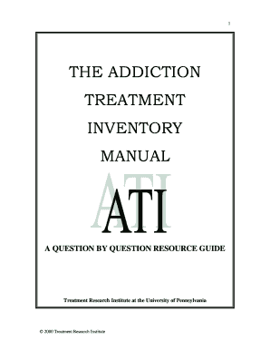 Fillable Online tresearch The addiction treatment inventory manual ...
