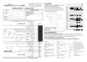 Fillable Online ORDER FORM - CAMERA SUIT COLOURS ... - Symbiosis Suits ...