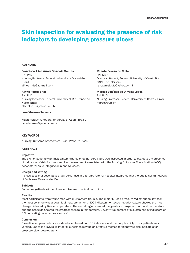 Fillable Online ajan com Skin inspection for evaluating the presence of ...
