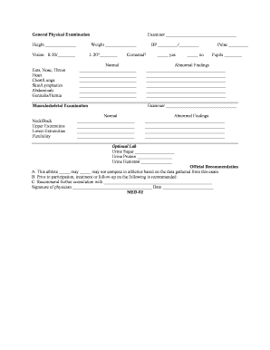 Fillable Online gcschools General Physical Examination - gcschools Fax ...