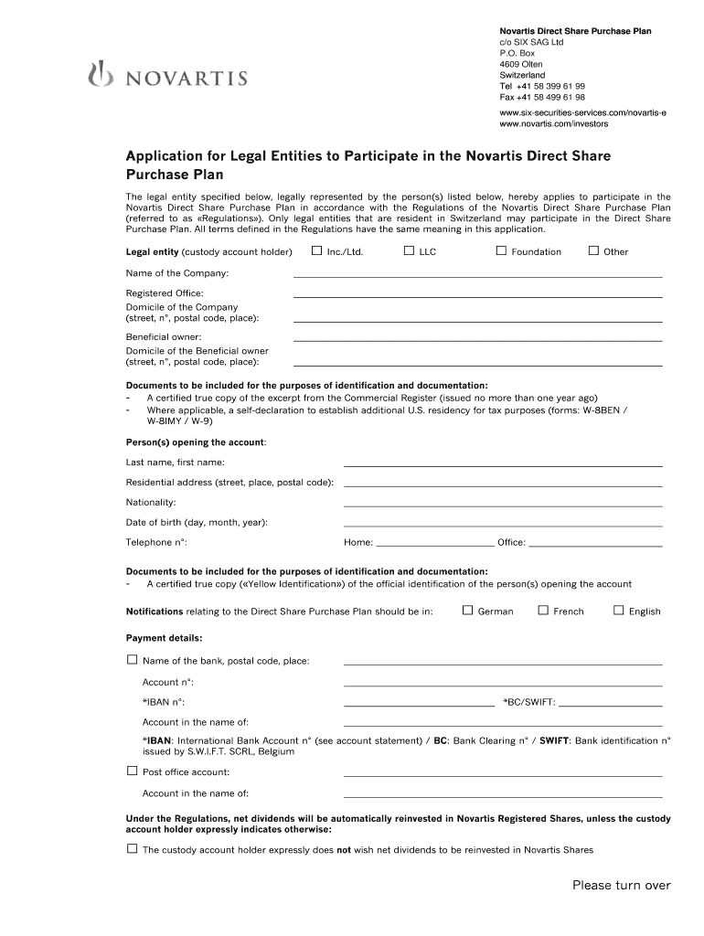 Fillable Online Application for Legal Entities to Participate in the ...