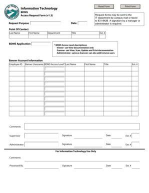 Fillable Online epcc BDMS Access Request PDF - epcc Fax Email Print ...