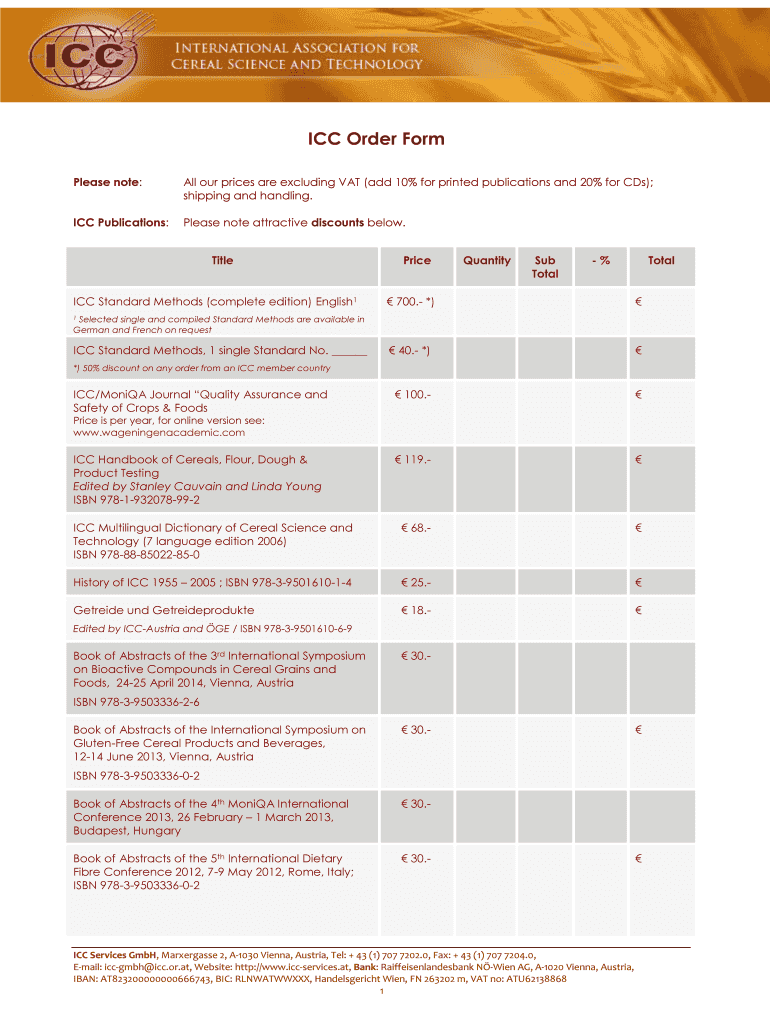 Fillable Online icc-services ICC Order Form - ICC Services - icc ...