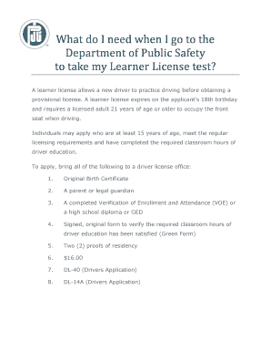 Fillable Online parisjc What you need to take to DPS to take the ...