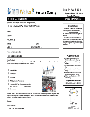 Fillable Online nami Registration Form - NAMI - nami Fax Email Print ...