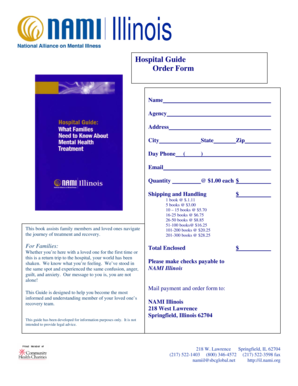 Fillable Online Order information - NAMI Fax Email Print - pdfFiller
