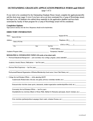 Fillable Online matc Outstand Grad. App-Profil - Milwaukee Area ...