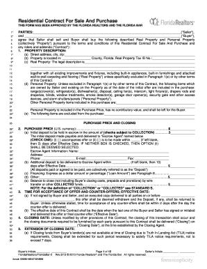 Fillable Online Residential Contract For Sale And Purchase THIS FORM ...