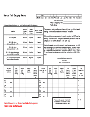 Fillable Online Manual Tank Gauging Record Fax Email Print - pdfFiller