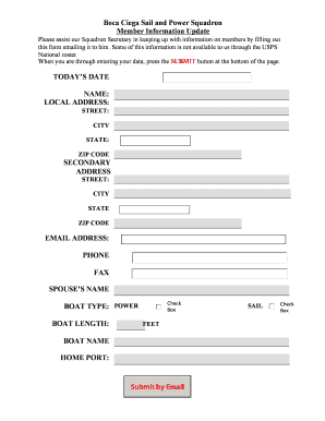 Fillable Online usps Data Form - United States Power Squadrons Fax ...