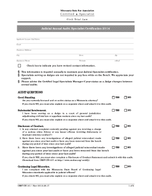 Fillable Online Judicial Audit - Minnesota State Bar Association Fax ...