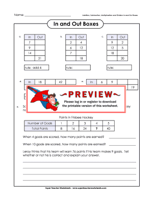 In And Out Boxes Multiplication - Fill Online, Printable, Fillable ...