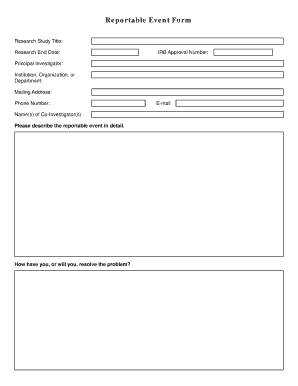 Fillable Online roanestate Reportable Event Form Fax Email Print ...