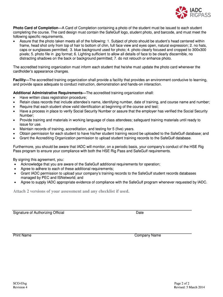 Fillable Online iadc SafeGulf Program Agreement (Form SCO-03sg) - IADC ...