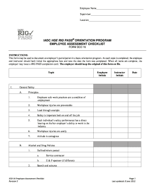 Fillable Online iadc IADC HSE RIG PASS ORIENTATION PROGRAM - iadc Fax Email Print - pdfFiller