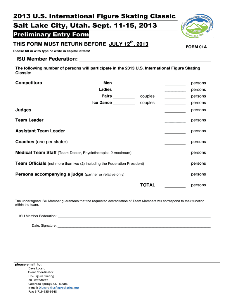 Fillable Online usfsa FORM A 1 - US Figure Skating Fax Email Print ...